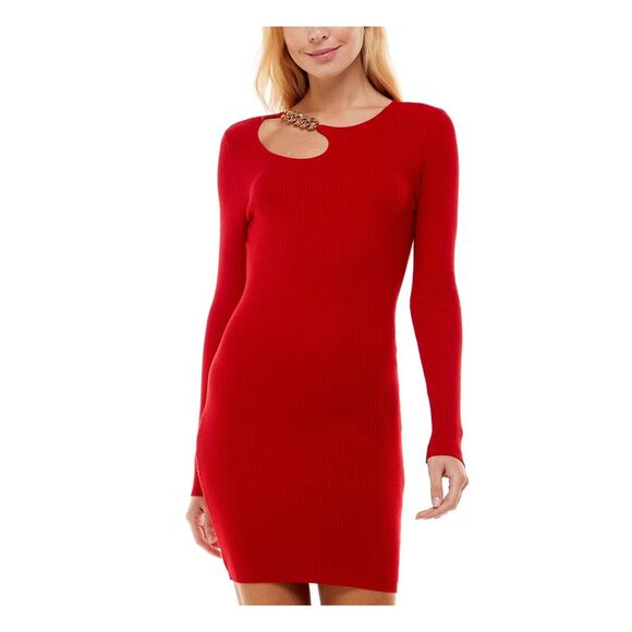 No Comment | Dresses | Nwt No Comment Womens Red Chainlong Sleeve Mini ...